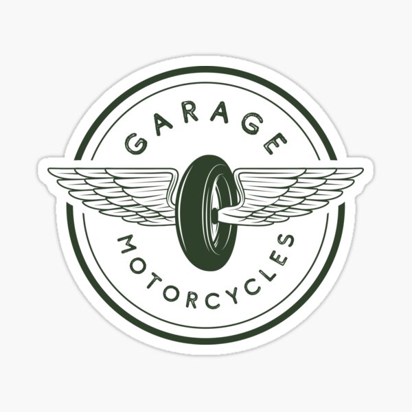 "Motorcycle Garage" Sticker for Sale by SpilloDesign | Redbubble