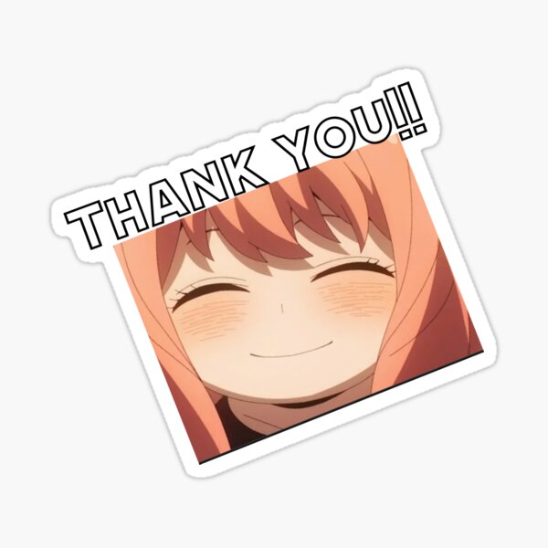 "Anime sticker Anya saying thank you!" Sticker for Sale by Rytiksas ...
