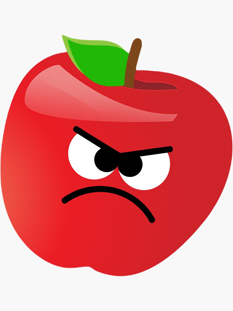 "FRUITFACE - RED SOUR APPLE" Sticker for Sale by KatisDesign | Redbubble