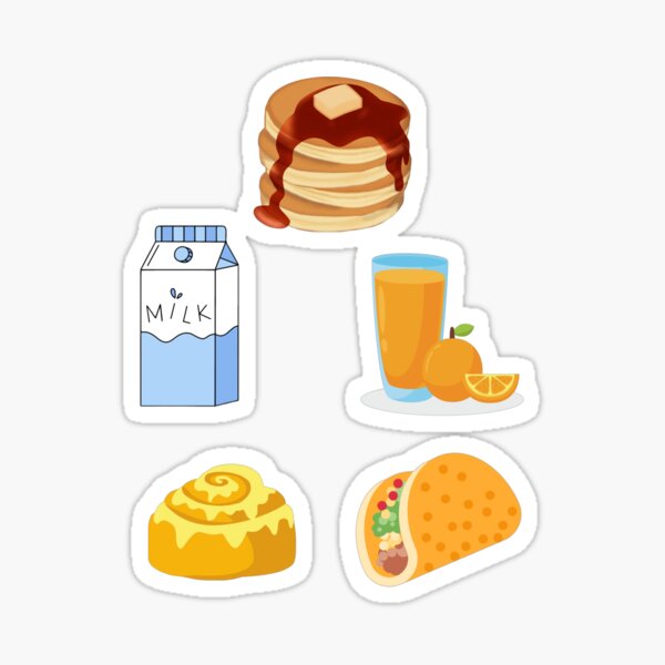 "Yummy,cute breakfast sticker pack " Sticker for Sale by Petal-Creation ...