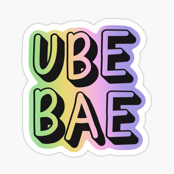 "Ube Bae 3D Font Sticker" Sticker for Sale by NOstalJACdesign | Redbubble