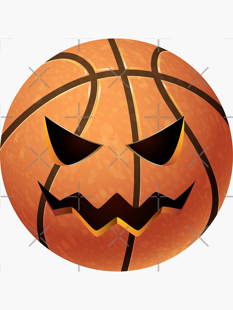 "Engraved Scary Basketball Lovers Halloween" Sticker for Sale by ...