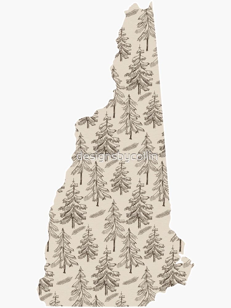 "New Hampshire 603 Hand Drawn Nature Design" Sticker for Sale by ...