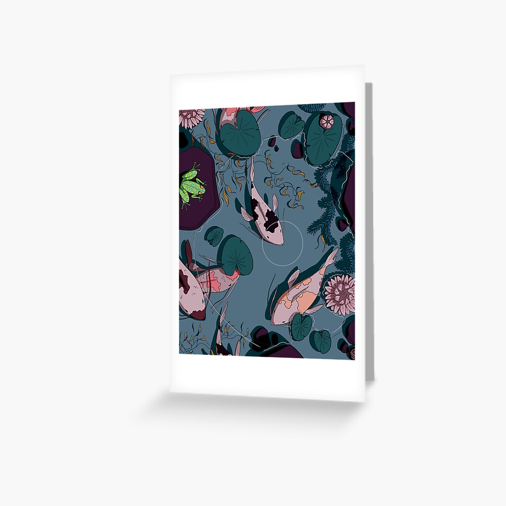 "Anime koi fish pond dark aesthetic japanese lofi background scenery ...