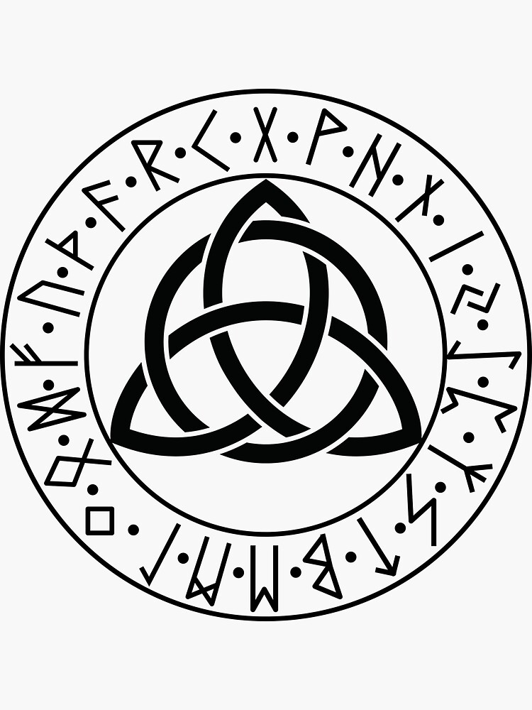 "Triquetra Futhark Circle black" Sticker for Sale by AgeOfHeroes ...