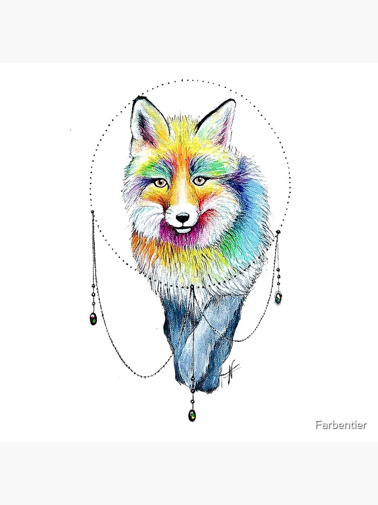 "colorful fox color animal" Poster for Sale by Farbentier | Redbubble