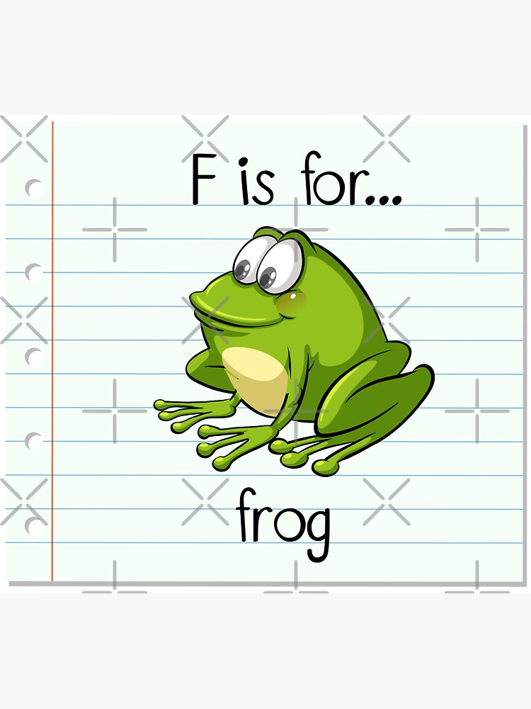 "F Is For Frog, frog" Sticker for Sale by SamirElh77 | Redbubble