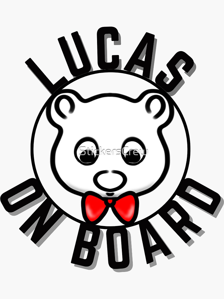 "Baby Lucas On Board Sticker" Sticker for Sale by StickersCrew | Redbubble