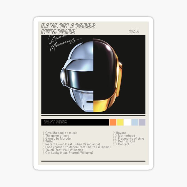 "random access memories - daft punk" Sticker for Sale by littlesaeji ...