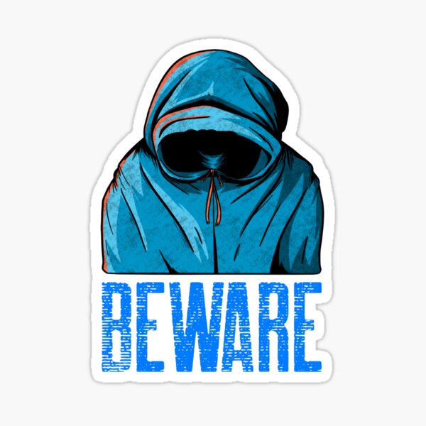 "Beware" Sticker for Sale by rizwanahmedr | Redbubble