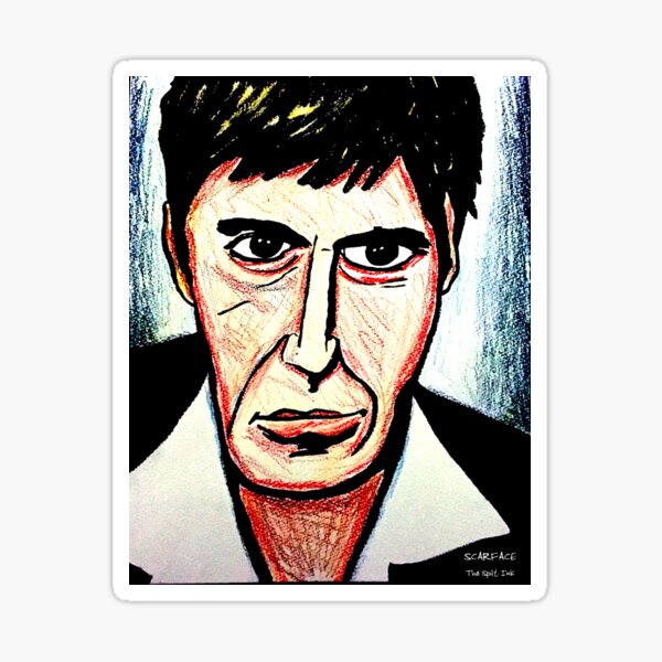 "Scarface by THE SPILT INK" Sticker for Sale by thespiltink | Redbubble