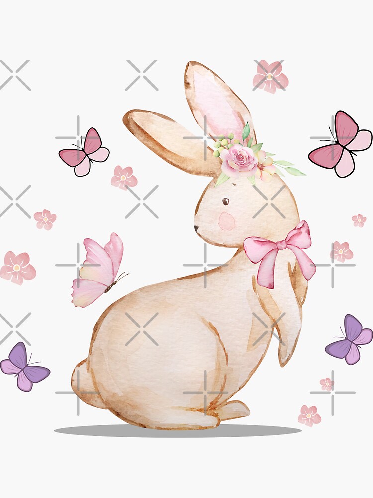 "Adorable little rabbit" Sticker for Sale by fatimah2002 | Redbubble