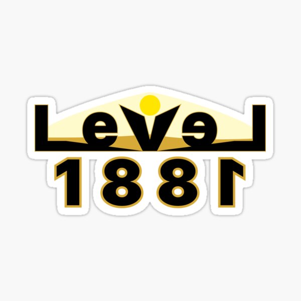 "Level 1881 logo with sunset and sand backdrop" Sticker for Sale by ...