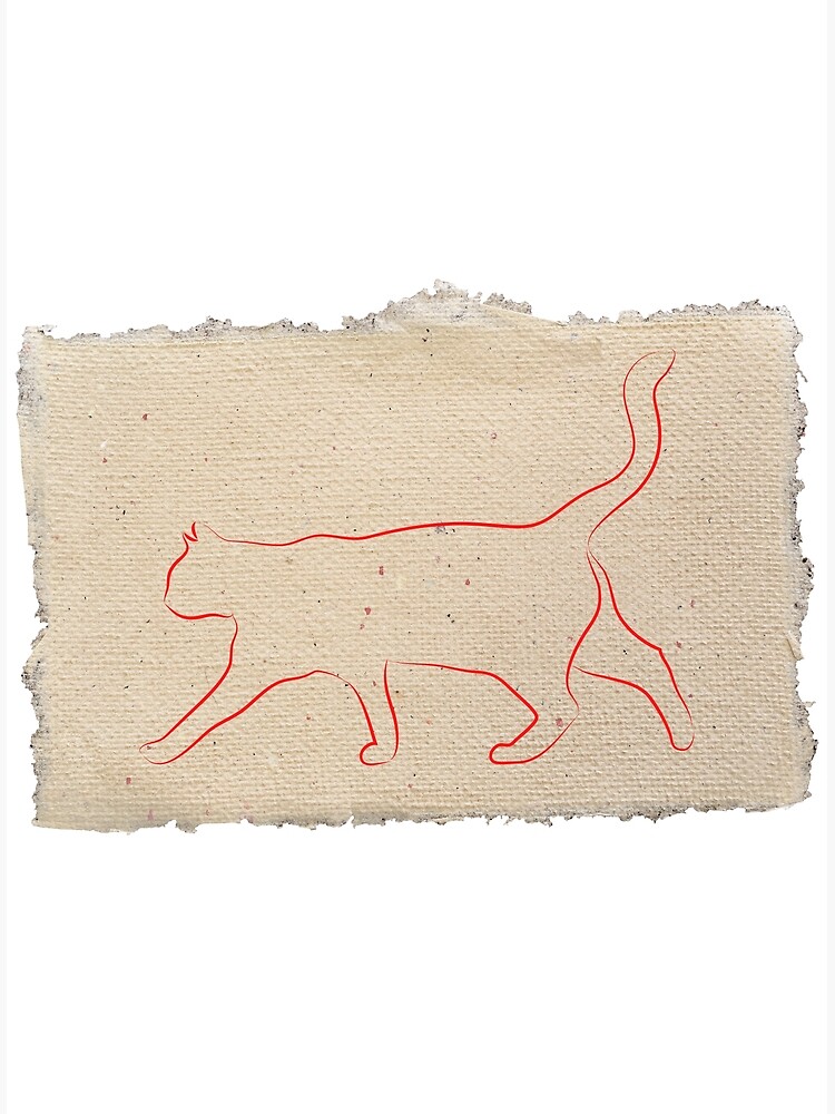 "Torn Paper Cat Walk Red" Poster for Sale by deiw | Redbubble