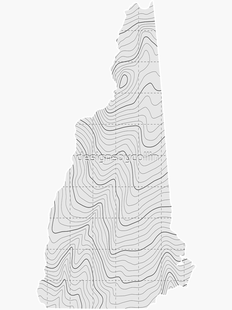 "New Hampshire 603 Topographical Map Design" Sticker for Sale by ...