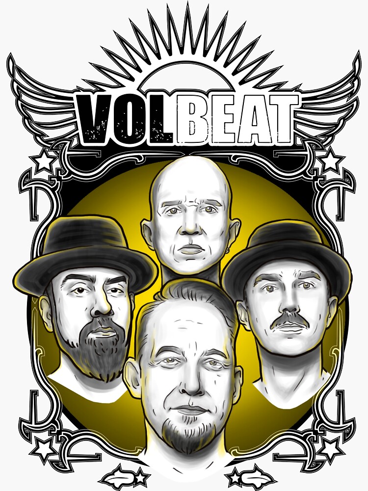 "Volbeat band portrait metal t-shirt" Sticker for Sale by hardcorefan ...