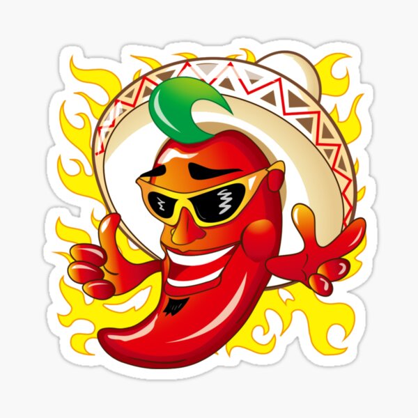 "Flaming Chili Pepper" Sticker for Sale by Yamaza | Redbubble