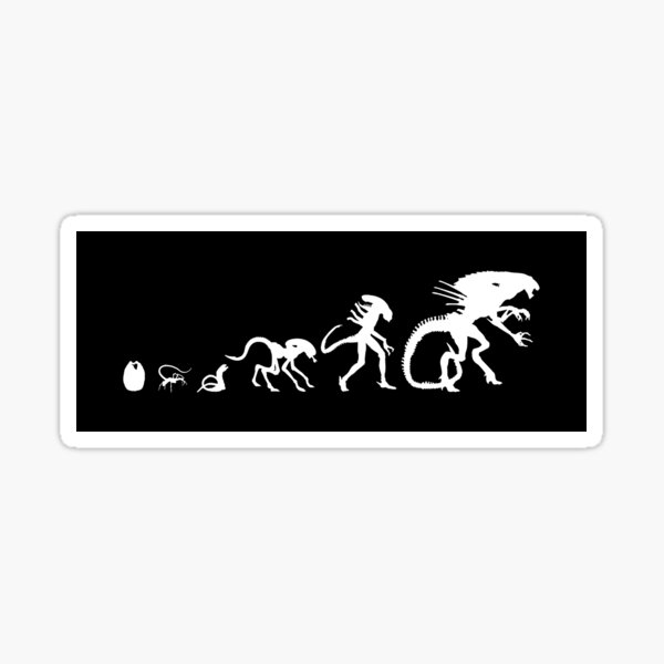 "Alien Evolution" Sticker for Sale by UnconArt | Redbubble