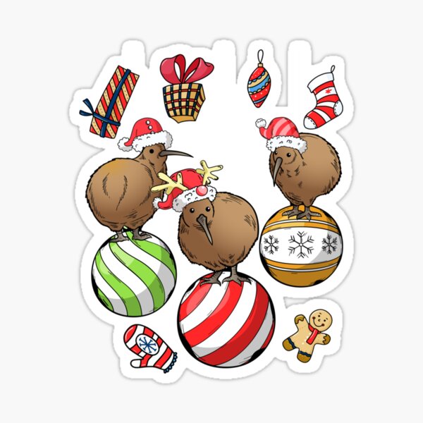 "New Zealand Kiwi Bird Holiday Christmas Tree Bauble Balls Decoration ...