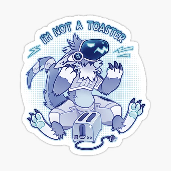 "Blue Grumpy Protogen - I'm not a toaster" Sticker for Sale by Mr-Lemur ...