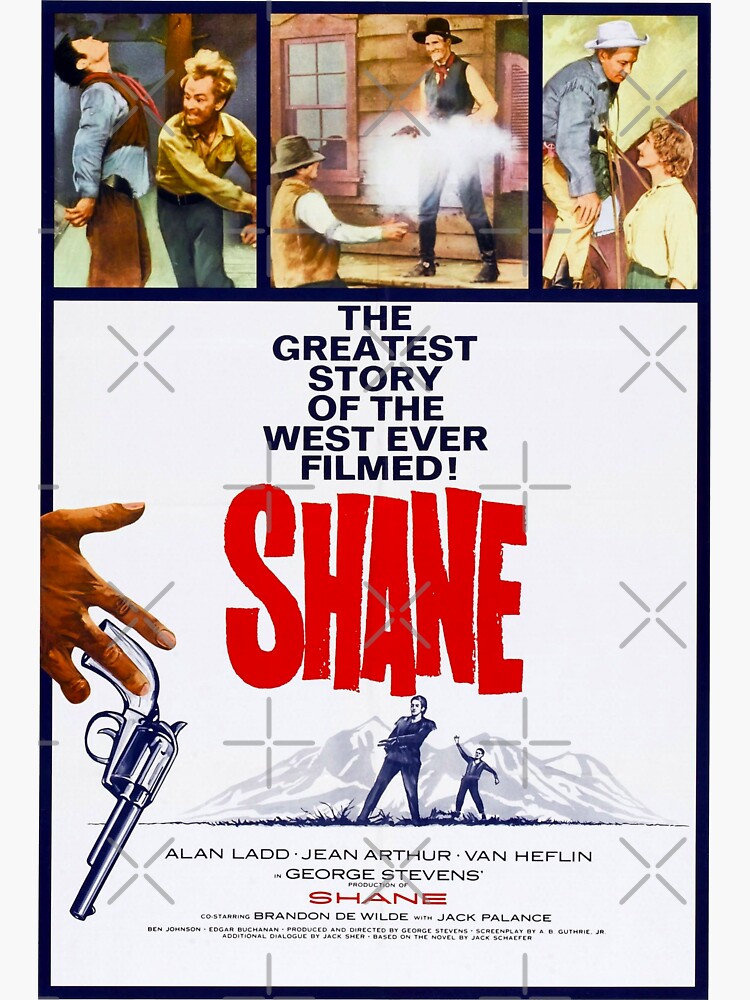 "Shane Western Movie Film " Sticker for Sale by PixelBuilder | Redbubble