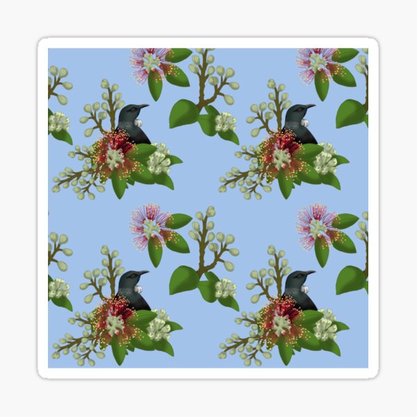 "Tui in Pohutukawa Active " Sticker for Sale by Vivaldiwatson | Redbubble
