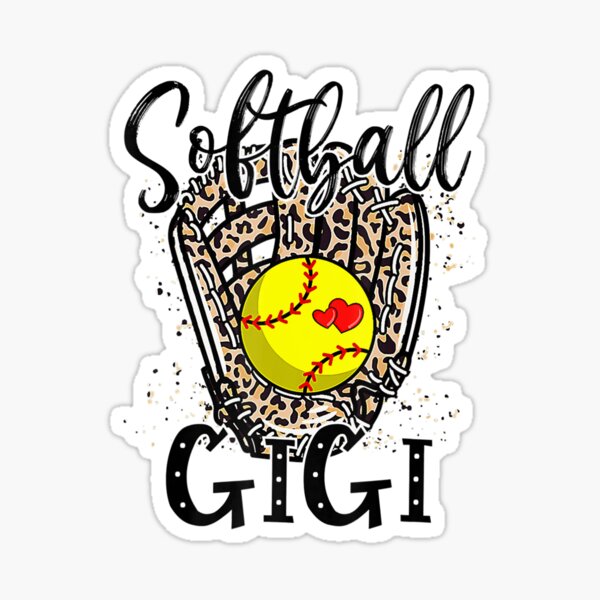 "Softball Gigi Leopard Game Day Softball Lover Mothers Day 12" Sticker ...