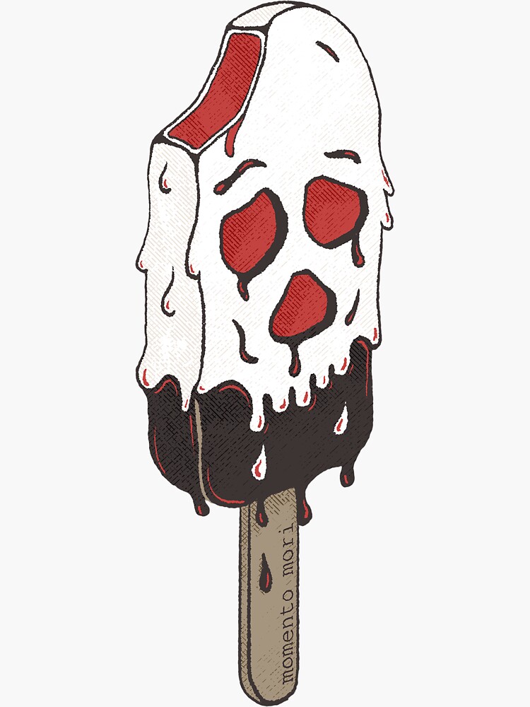 "Popsicle Skull - Momento Mori" Sticker for Sale by Aaron Drake | Redbubble