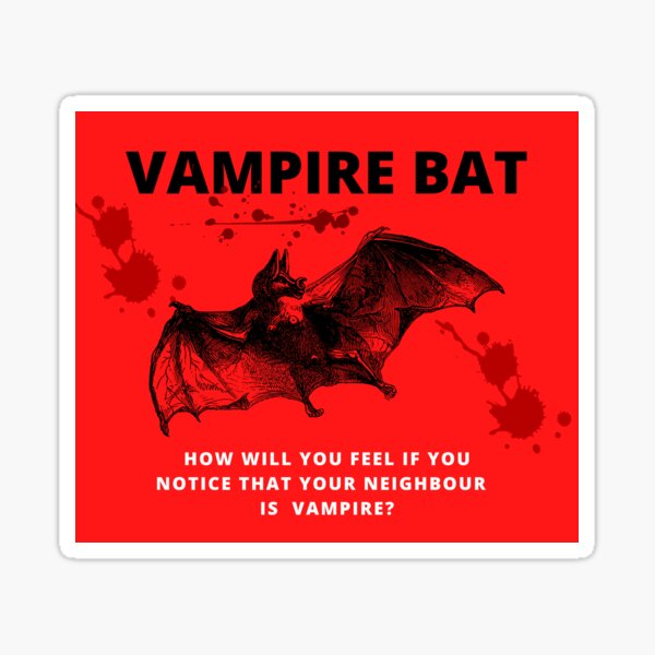 "VAMPIRE BAT" Sticker for Sale by DimWon | Redbubble