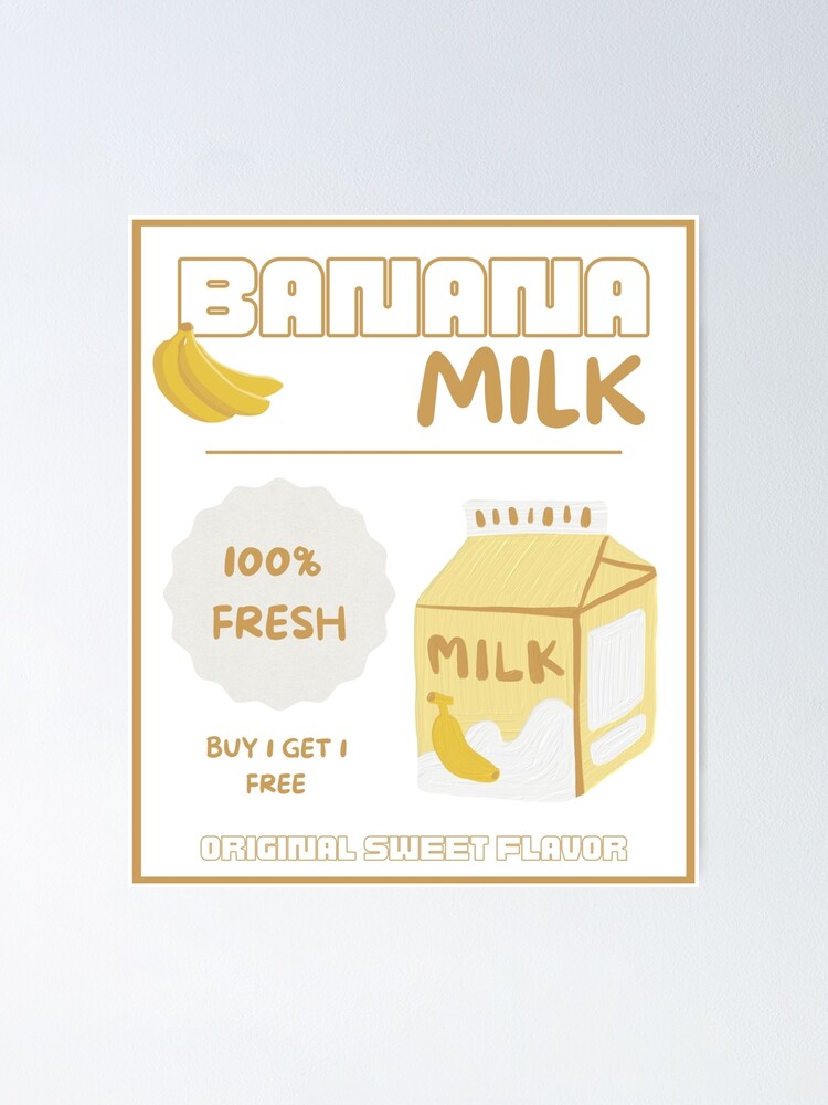 "Graphic Kawaii Banana Milk" Poster for Sale by NamiKCrafts | Redbubble