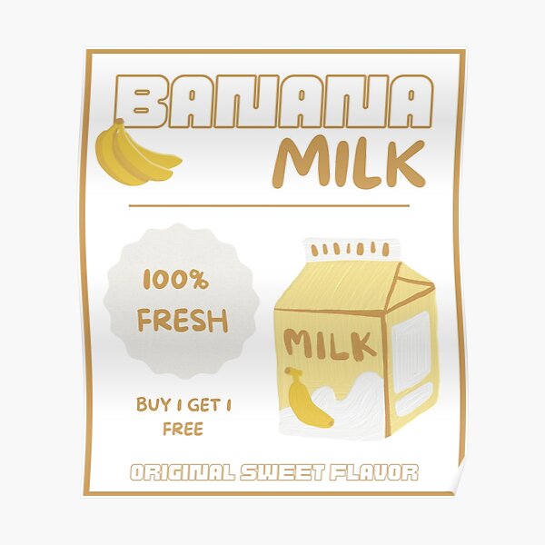 "Graphic Kawaii Banana Milk" Poster for Sale by NamiKCrafts | Redbubble