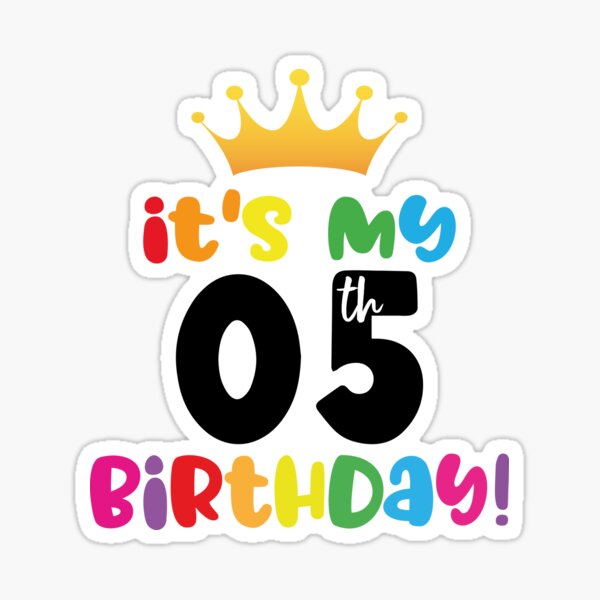 Pegatina «Es mi 5.º cumpleaños - Traje de fiesta de 5.º cumpleaños ...