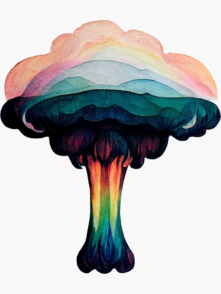 "Rainbow Mushroom Cloud" Sticker for Sale by kualio | Redbubble