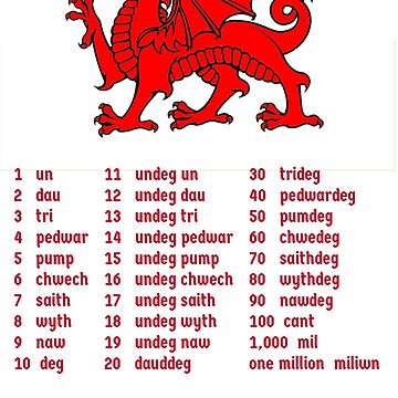 "Dysgu Cymraeg: Welsh Numbers " Sticker for Sale by DesignBy79 | Redbubble