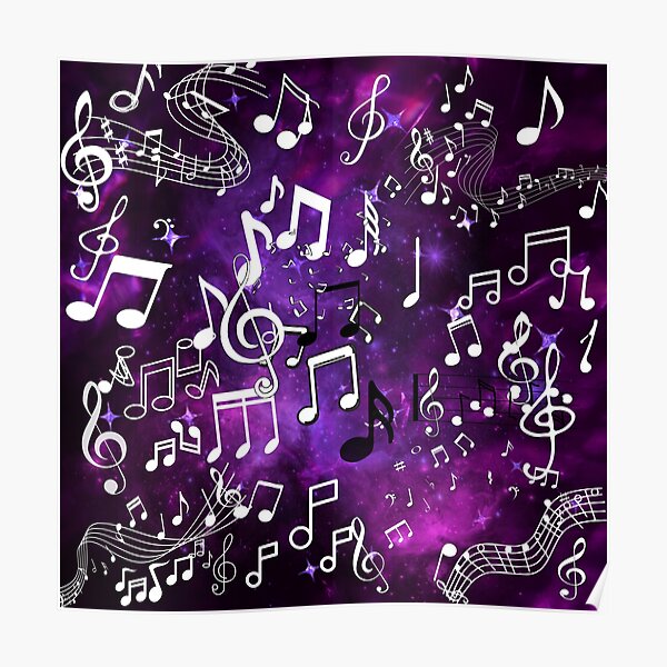 "Purple glow music notes" Poster for Sale by Light79 | Redbubble