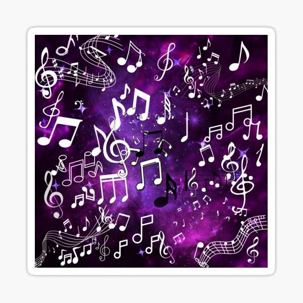 "Purple glow music notes" Sticker for Sale by Light79 | Redbubble