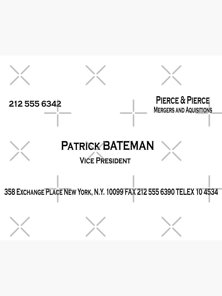 "Patrick Bateman Business Card" Poster for Sale by barrelroll909 ...