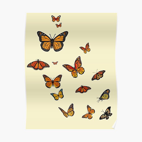 "Flying monarch butterfly" Poster for Sale by fabrice1987 | Redbubble