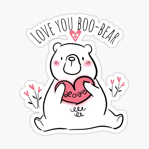"Love you boo-bear" Sticker for Sale by Beyond-Life | Redbubble