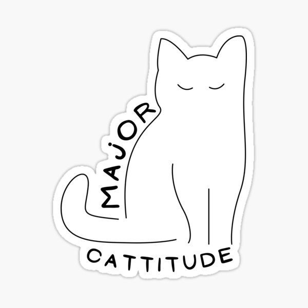 "Major Catitude Minimalist Cat Illustration " Sticker for Sale by ...