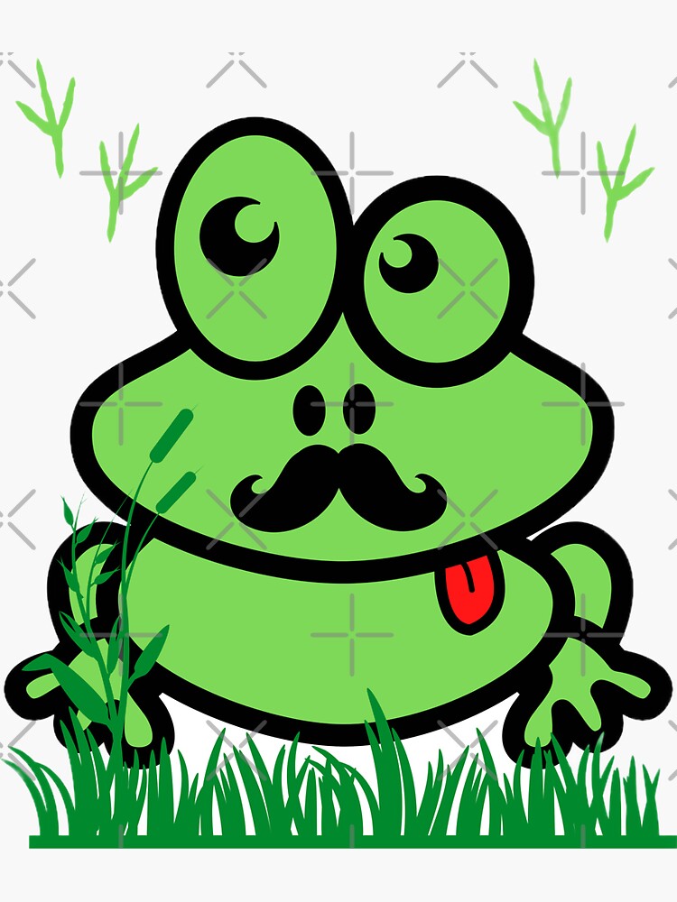 "Frog garf with mustache" Sticker for Sale by Trucker10 | Redbubble
