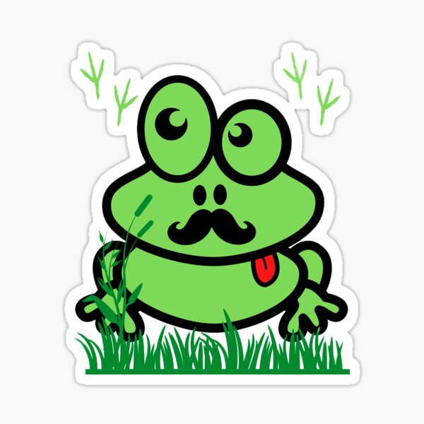 "Frog garf with mustache" Sticker for Sale by Trucker10 | Redbubble