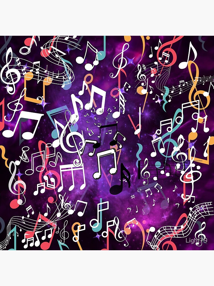 "Purple glow music notes" Poster for Sale by Light79 | Redbubble