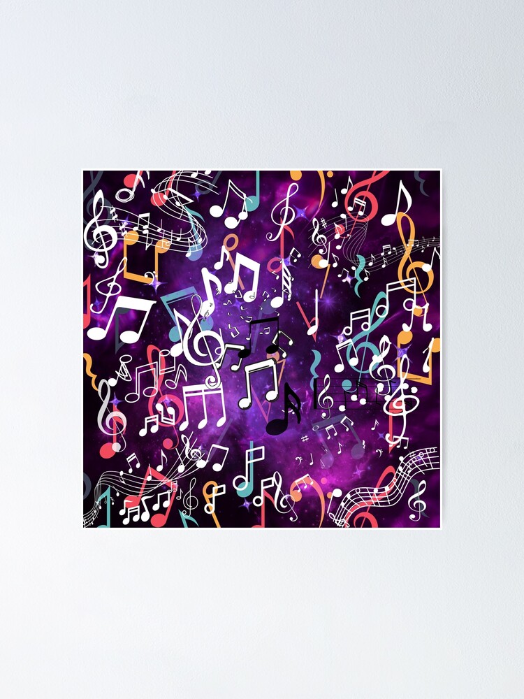 "Purple glow music notes" Poster for Sale by Light79 | Redbubble