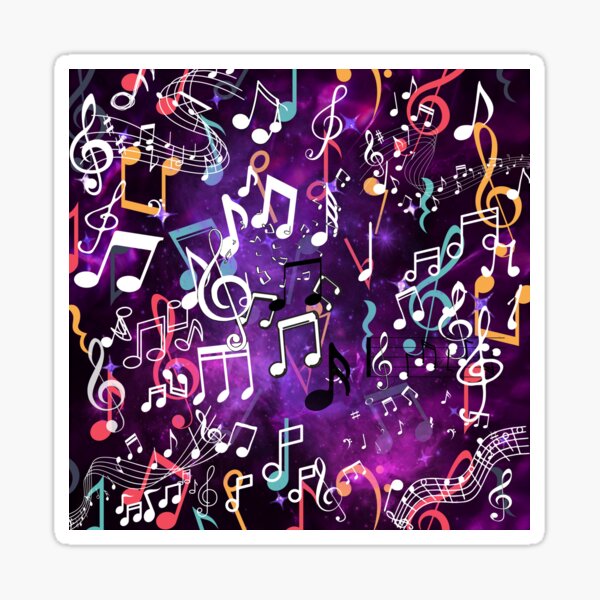 "Purple glow music notes" Sticker for Sale by Light79 | Redbubble