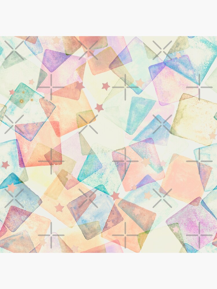 "Scattered stars and squares in faded watercolors" Poster for Sale by ...