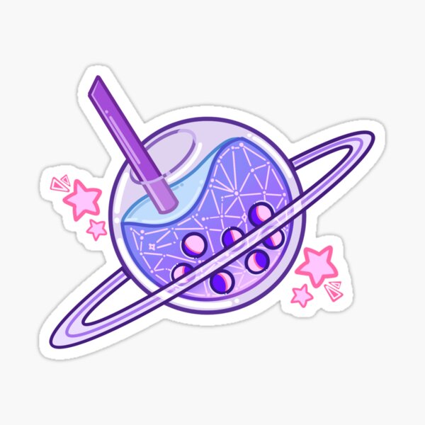 "Galaxy Boba Tea Planet Sticker" Sticker for Sale by bubblycoral ...