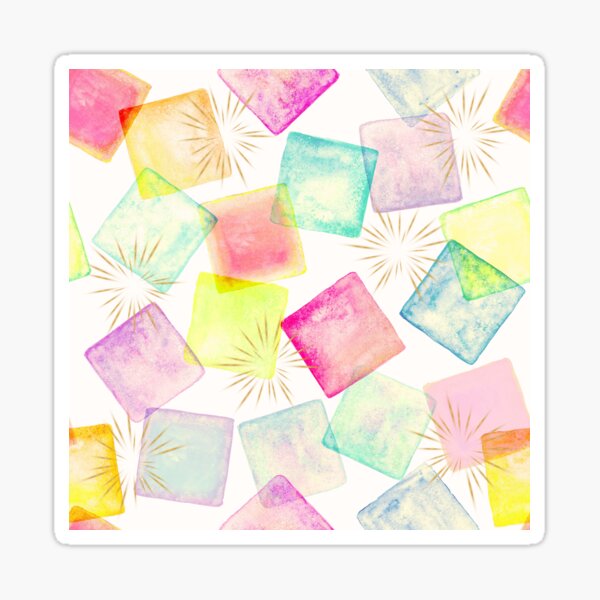"Scattered Squares with starbursts" Sticker for Sale by ditzy-designs ...