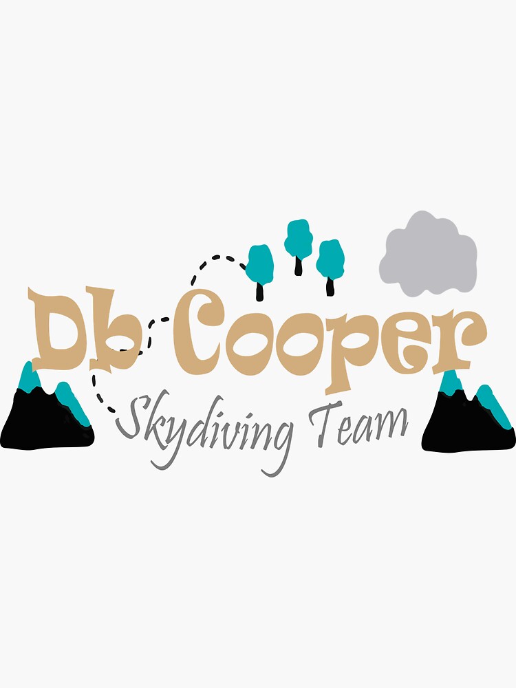 "Db Cooper Skydiving Team" Sticker for Sale by AdOmar | Redbubble
