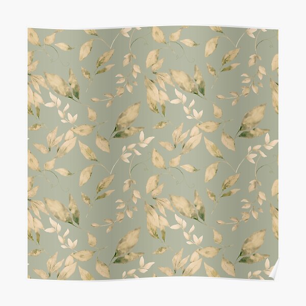 "Sage green cottagecore botanical pattern" Poster for Sale by ...